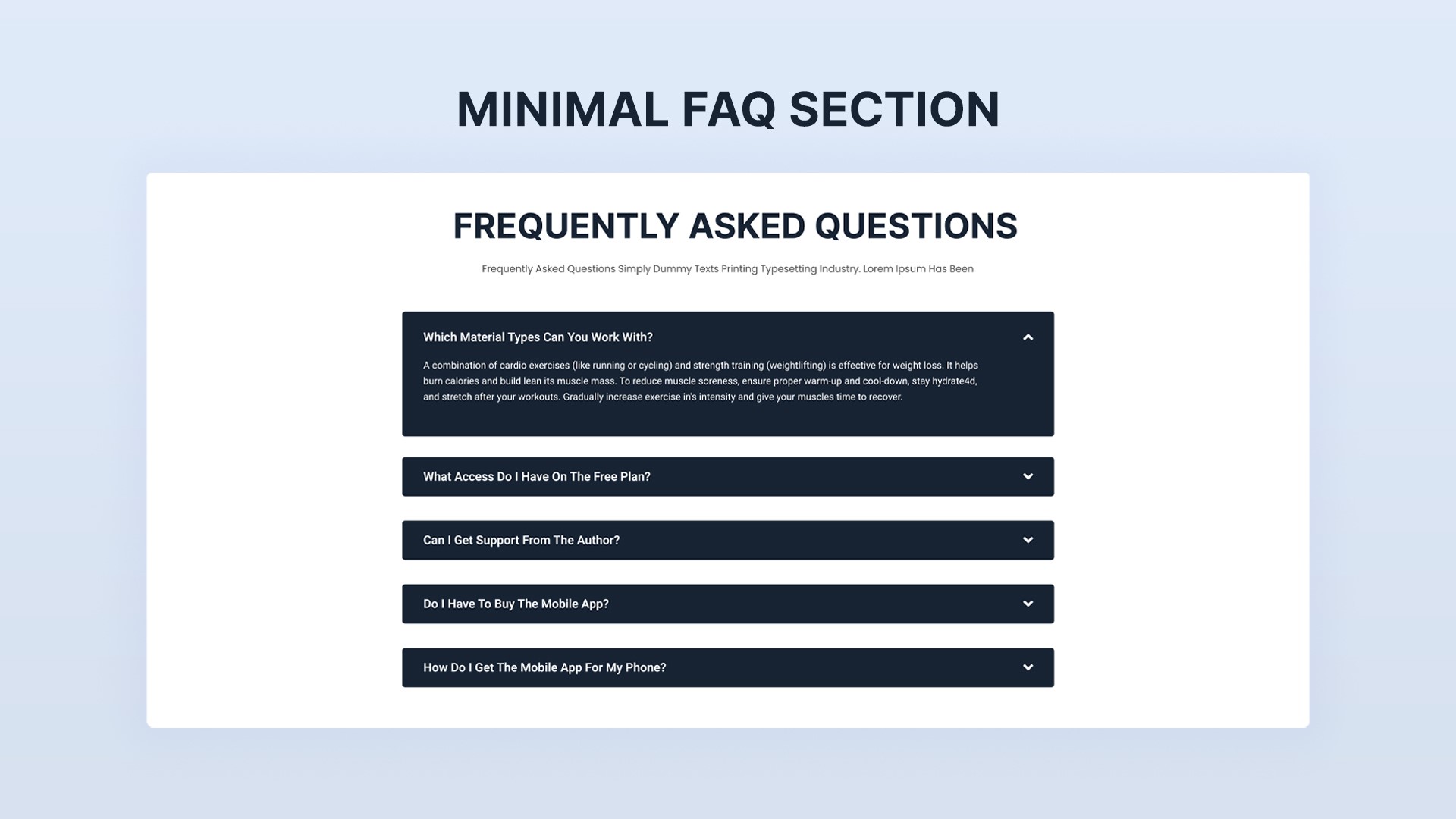 Minimal FAQ Section Style 08 - kitsWind