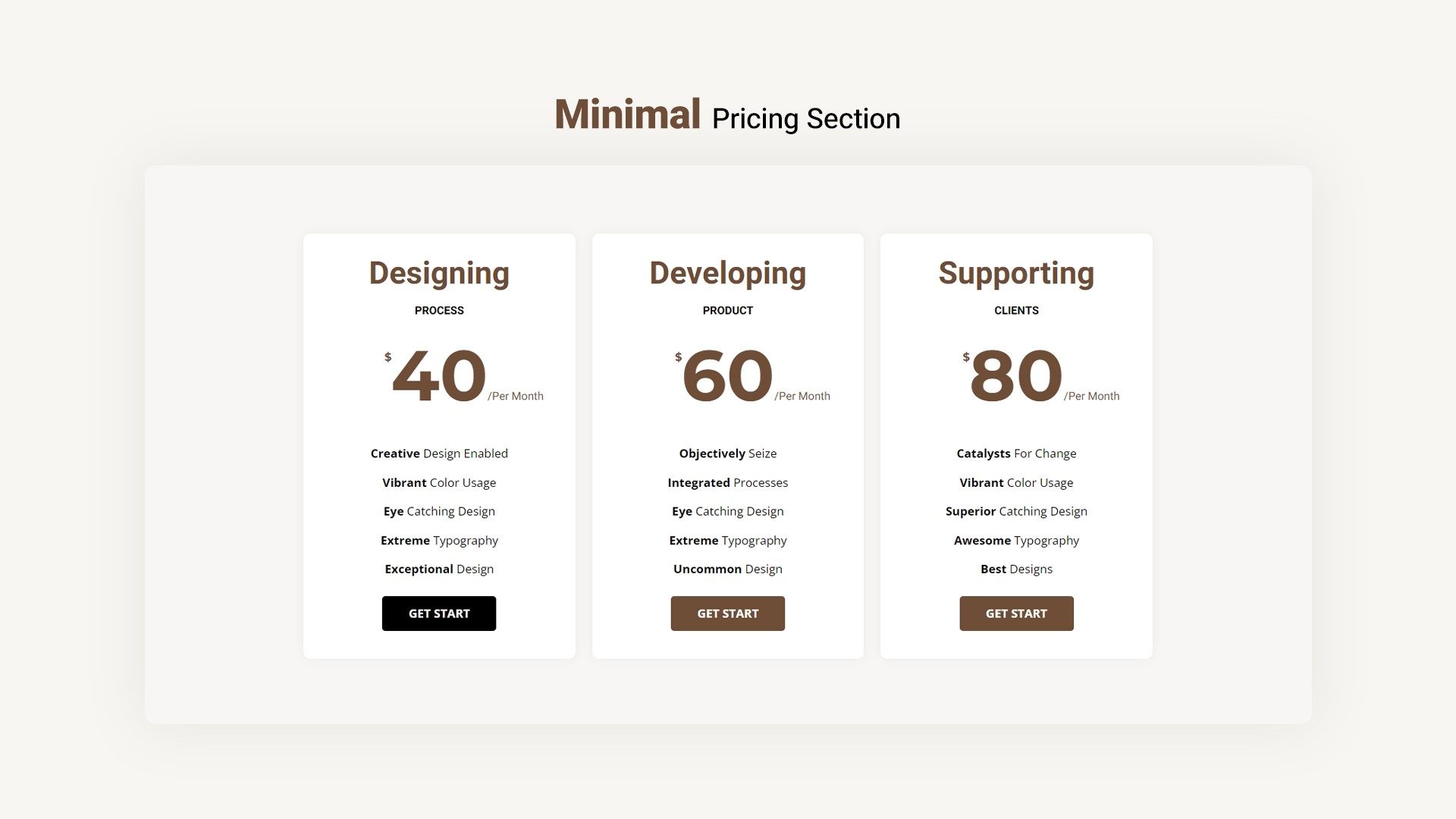 Minimal Pricing Section Style 01 - kitsWind
