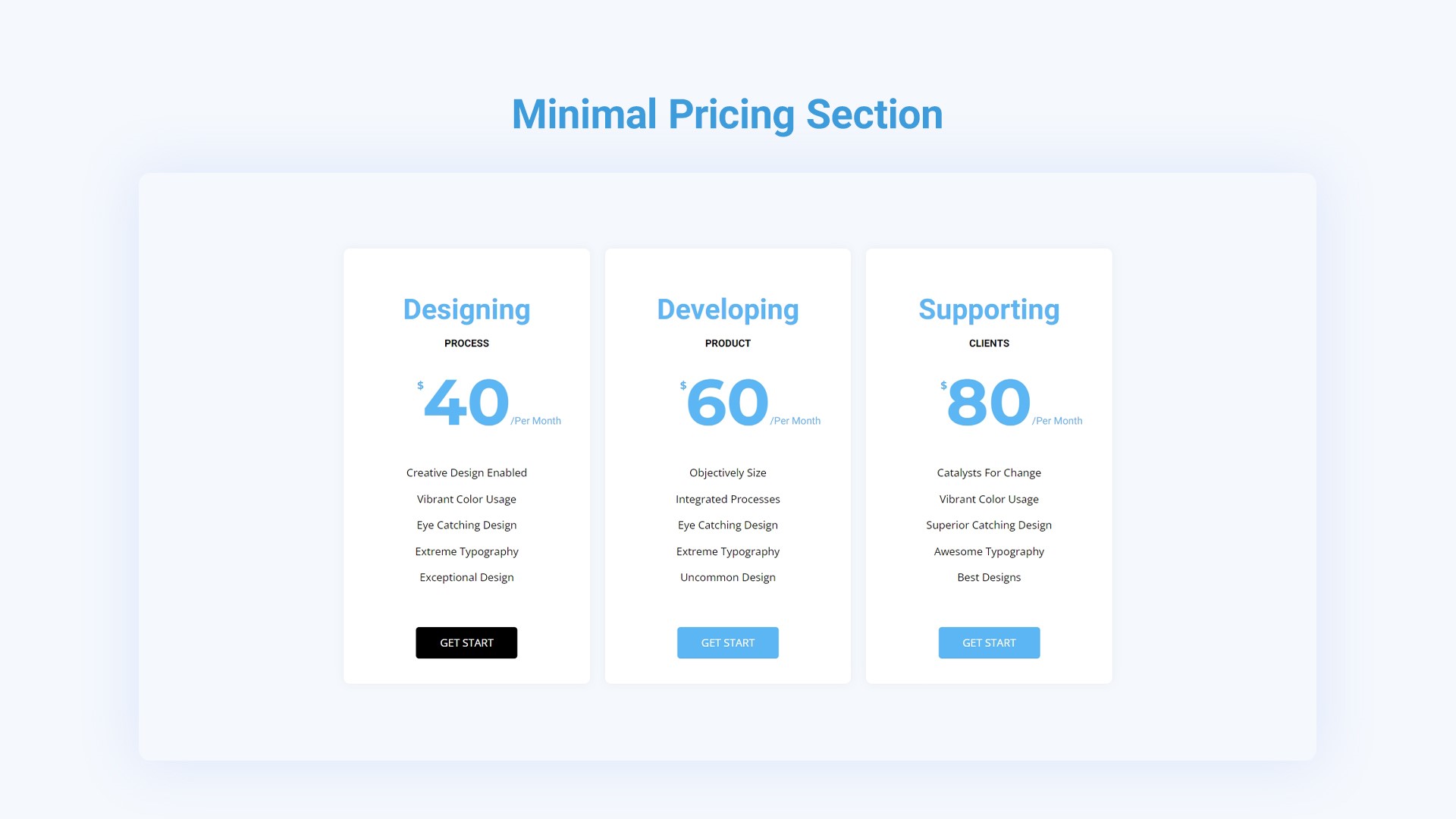 Minimal Pricing Section Style 03 - kitsWind