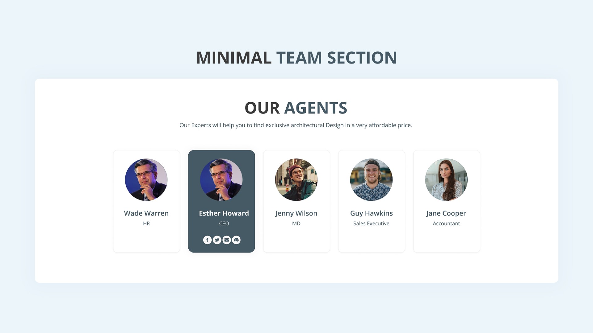 Minimal Team Section Style 02 - kitsWind