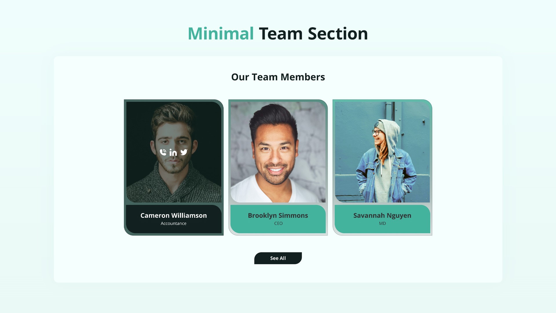 Minimal Team Section Style 04 - kitsWind