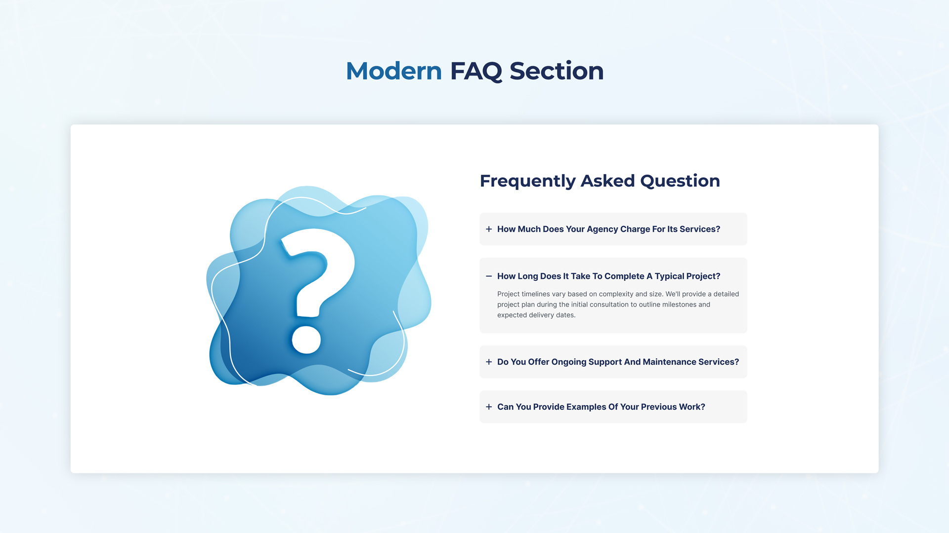 Modern FAQ Section Style 01 - kitsWind