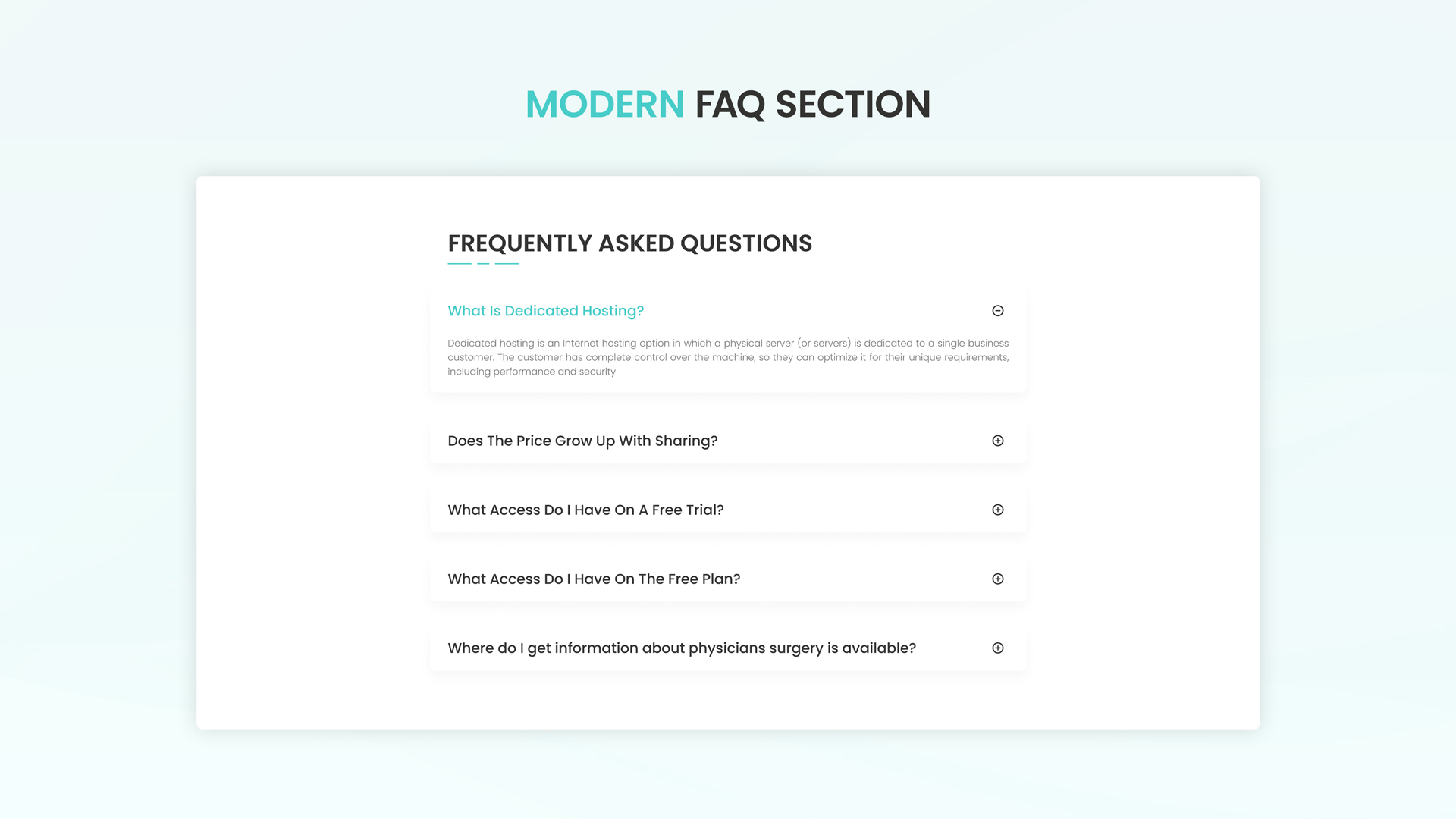 Modern FAQ Section Style 03 - kitsWind