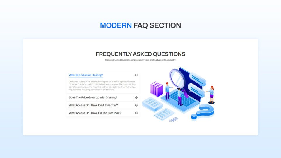 Modern FAQ Section Style 10 - kitsWind