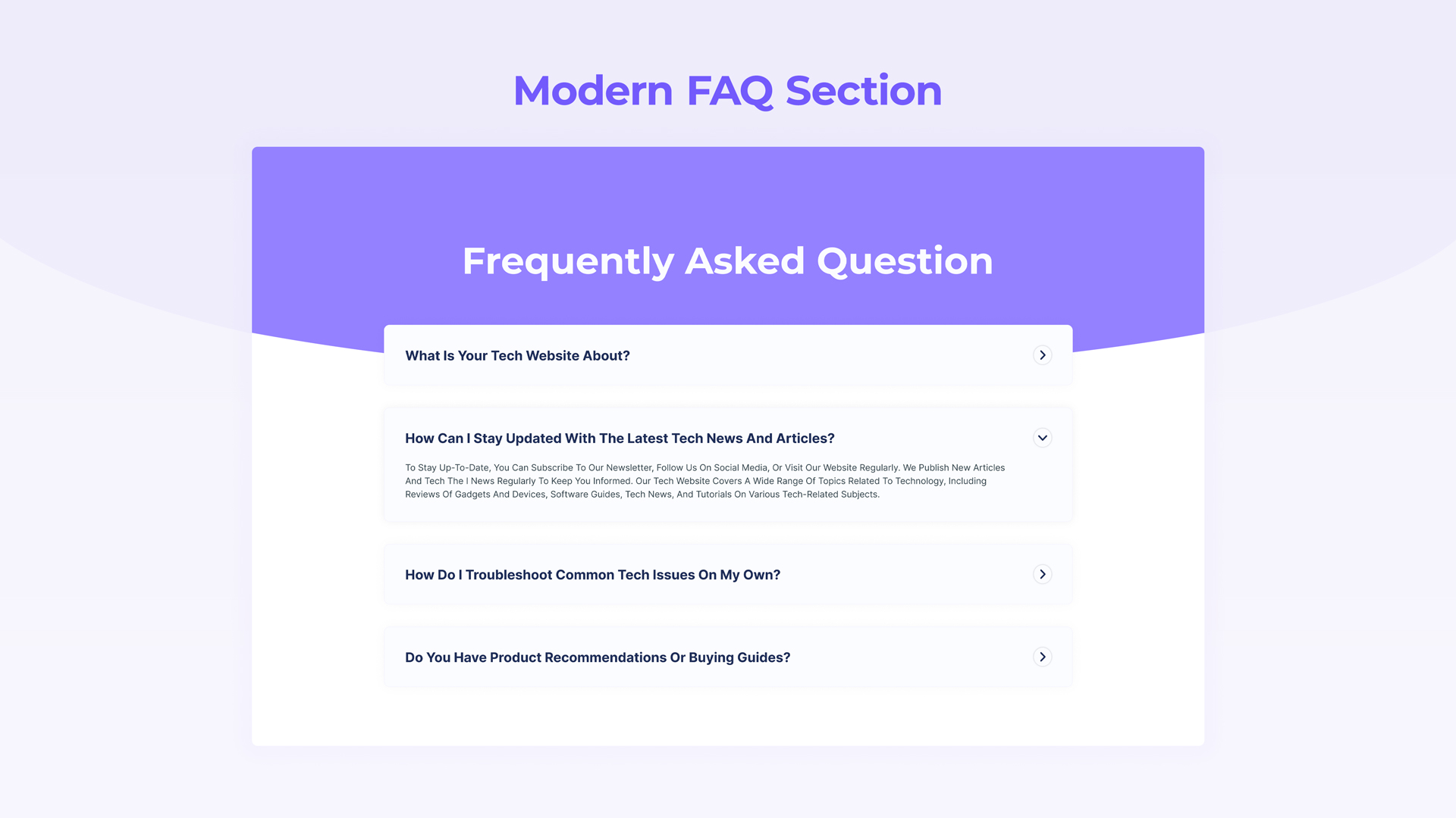 Modern FAQ Section Style 22 - kitsWind