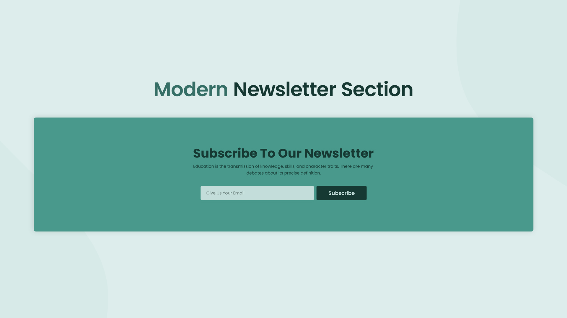 Modern Newsletter Section Style 07 - kitsWind