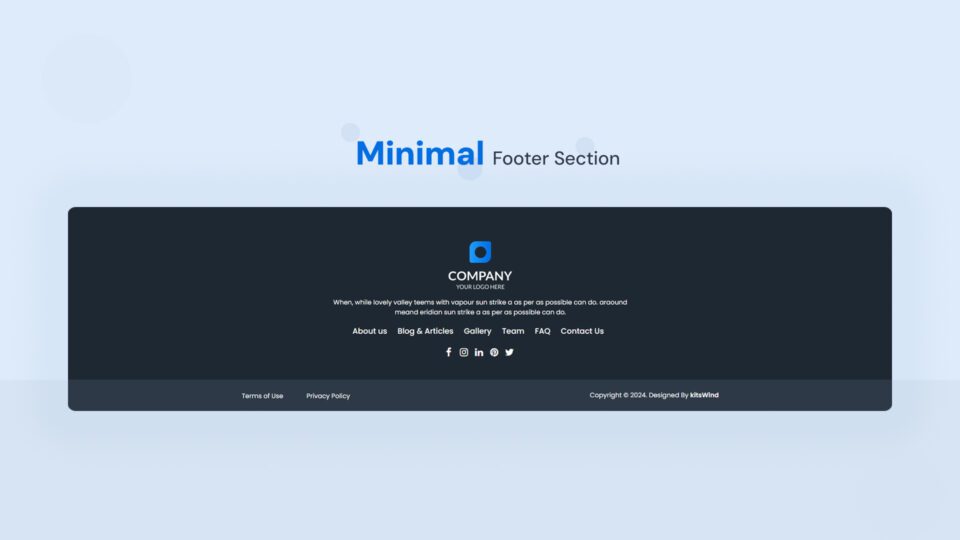 Minimal Footer Section Style 01 - kitsWind