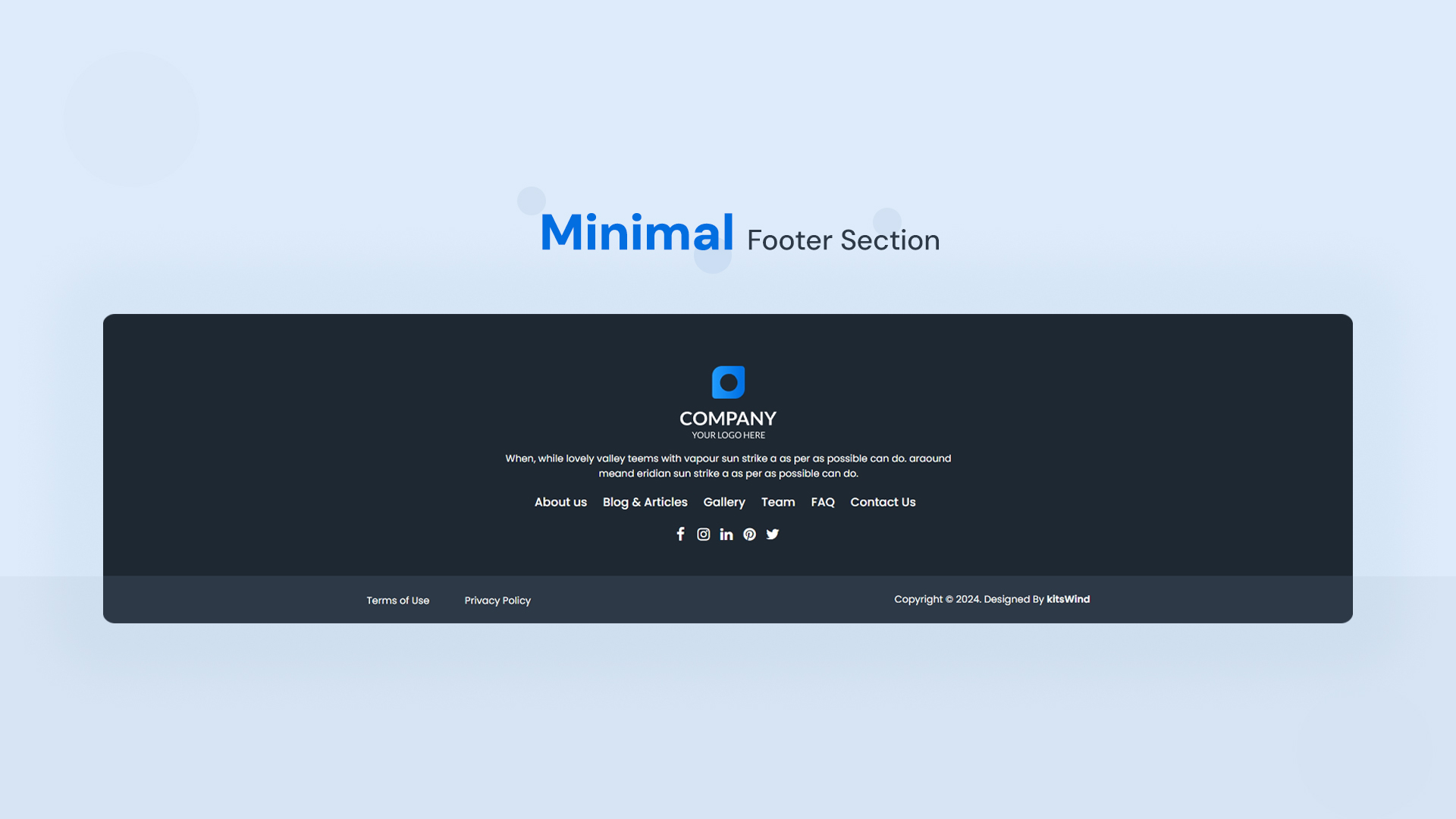 Minimal Footer Section Style 01 - kitsWind