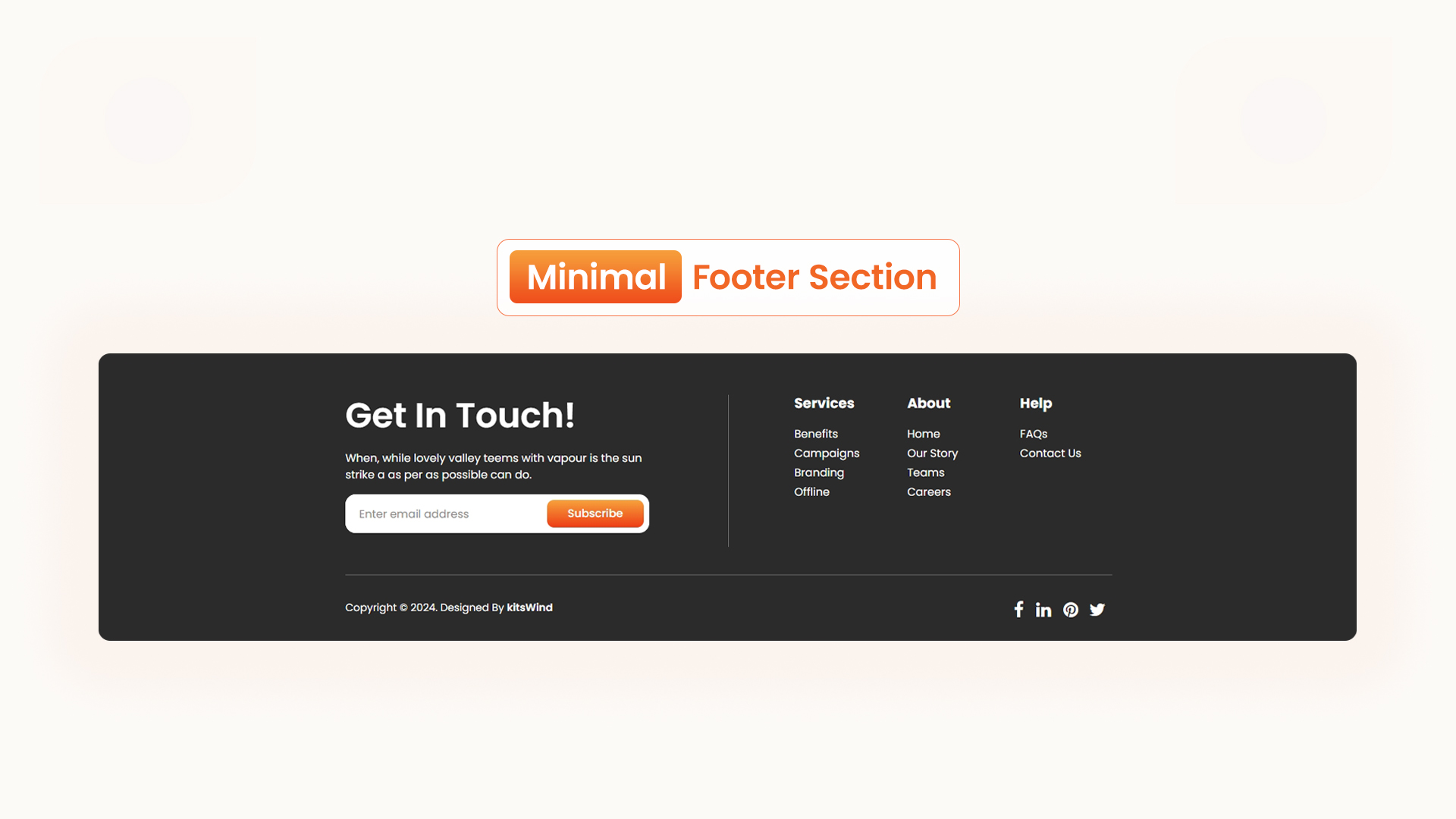 Minimal Footer Section Style 03 - kitsWind