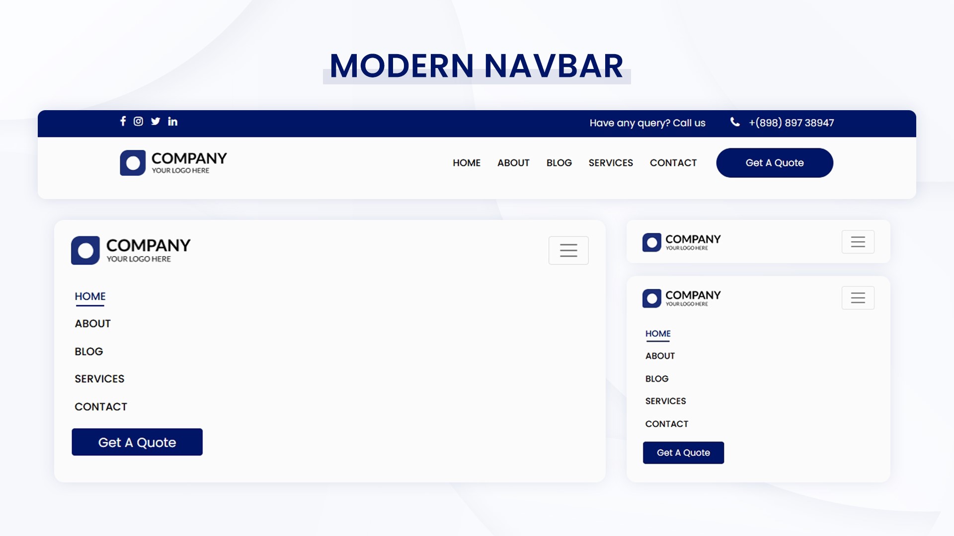Modern Navbar Style 05 - kitsWind